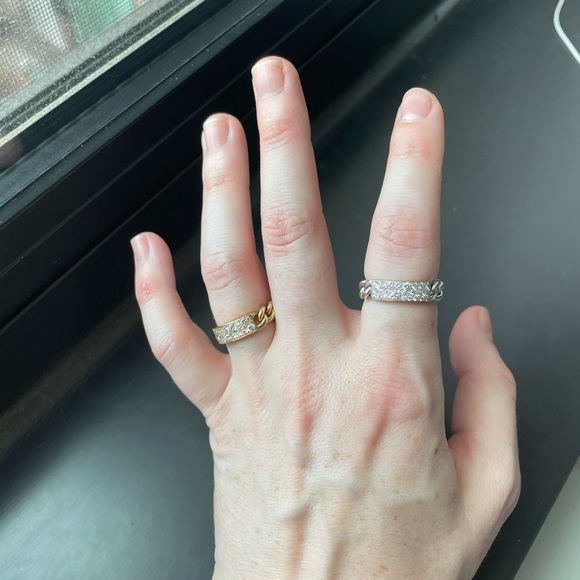 Dior | Jewelry | Dior 8k Gold And Diamond Chain Ring | Poshmark